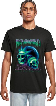 Merchcode Merchcode Mens MC1076-Rick & Morty Skull Tee T-Shirt, Black, L