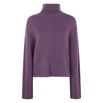 Lisa Yang Femme, Pulls, Violet, Taille: 40 FR Pull à Col Roulé Chic