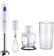 Braun Stabmixer MultiQuick 1 MQ 10.202 M - Elektrischer Stabmixer mit Edelstahl-Mixfu&szlig; und EasyTwist System, 3-teiliges Zubeh&ouml;r-Set, 450 Watt, Wei&szlig;