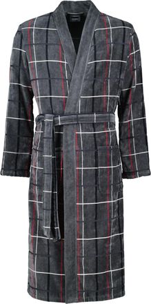 CawÖ Herren-Velours-Kimono-Mantel 4853, Fb. 79 anthrazit-rot (56)