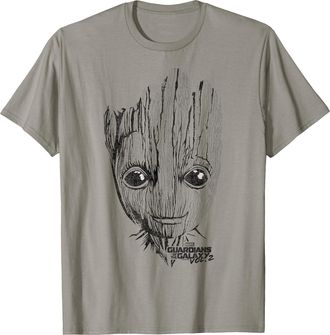 MARVEL Guardians Vol. 2 Groot Lines Face Graphic T-Shirt C1 T-Shirt