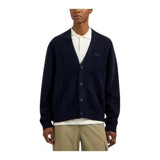 Olaf Hussein Homme, Pulls, Bleu, Taille: S Cardigan Tricot&eacute; Signature Navy