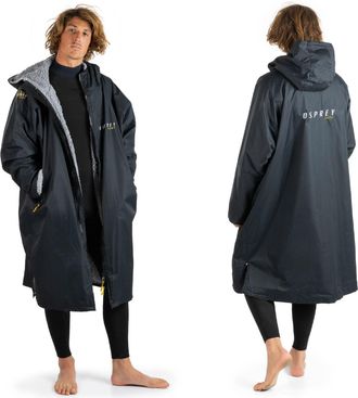 Osprey Wickelmantel f&uuml;r Kinder und Erwachsene, wasserdichter Wickelmantel, Schwimm- und Strandmantel, Unisex, Schwarz