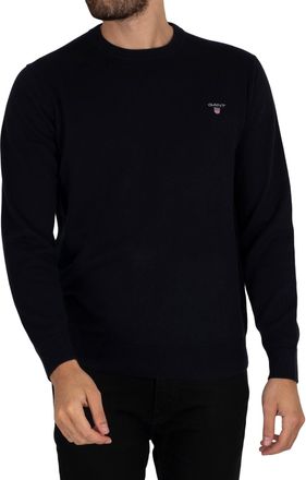 GANT Gant Herren Classic Cotton C-Neck Pullover, Evening Blue, Standard