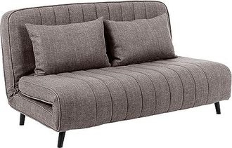 AC Design Furniture Marko Klappbares Schlafsofa in Hellgrau-Braun, 2-Sitzer Sofa mit Schlaffunktion, Klappbares Schlafsofa mit 2 Kissen, Gepolstertes Gästebett, B: 150 x 