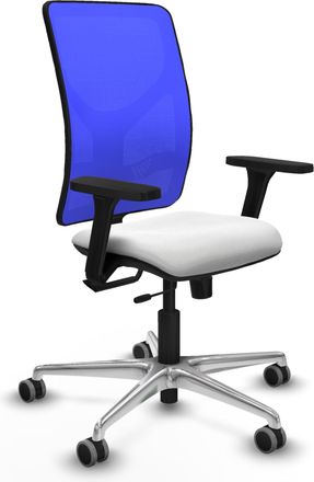 Piqueras y Crespo Schreibtischstuhl mit Gummir&auml;dern, mit 3D-Armlehnen, h&ouml;henverstellbare Lendenwirbelst&uuml;tze, ausgestattet mit Syncro/Traslack und Schneideschaum, Blau/W