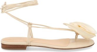 Magda Butrym Femme, Chaussures, Beige, Taille: 40 EU Ss23 Sandales Plates Enveloppantes &agrave; Fleurs