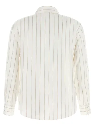 PESERICO Striped Silk Blend Shirt - White