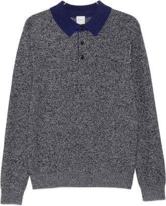 Paul Smith Polo &agrave; manches longues en maille chin&eacute;e - Homme - Tops - Noir - Taille: S