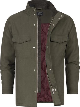 JEFF Herren JFAntoine twill coat Mantel mit Stehkragen aus 100% Baumwolle | Herrenmantel Wintermantel Parka f&uuml;r M&auml;nner Army, 3XL