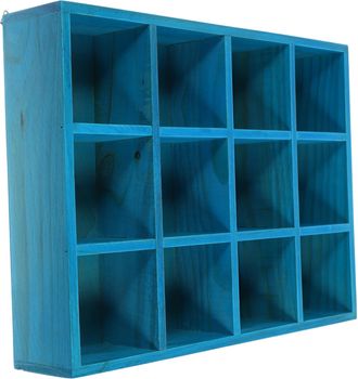 NUOBESTY Holz Wandregal 12 Fächer Schwebendes Mediterranes Wanddisplay Platzsparend Für Dekoration Und Aufbewahrung