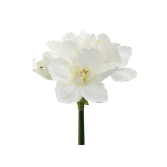 Creativ Green Amaryllis Kunstblume 66 cm weiß - Weihnachtsdeko Kunstpflanze für Festliche Dekoration & Advent - Weihnachtsstern für Vase - weihnachtliche künstliche