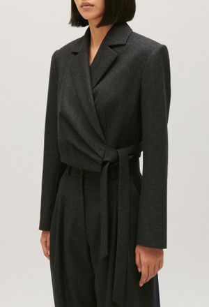 Claudie Pierlot Kurzer grau melierter Blazer