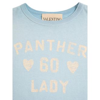Valentino Panther Lady Print T-Shirt - Blue