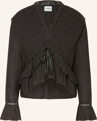 Isabel Marant Marant &Eacute;toile Blusenshirt Damienne Mit Leinen Und Spitze schwarz