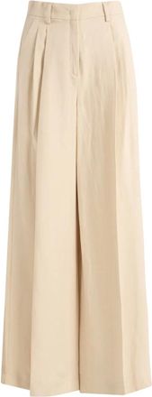 Max Mara Femme, Pantalons, Beige, Taille: 40 FR Wkdveliero Wide Pantalons