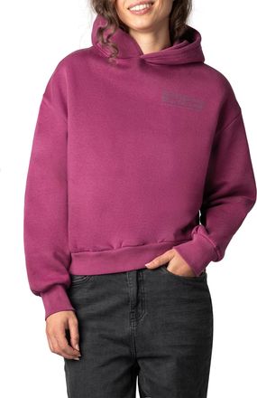 Sublevel Damen Basic Pullover Hoodie mit Mini-Print pink L