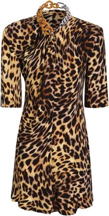 Stella McCartney Femme, Robes, Multicolore, Taille: 36 FR Mini-robe Imprim&eacute; L&eacute;opard