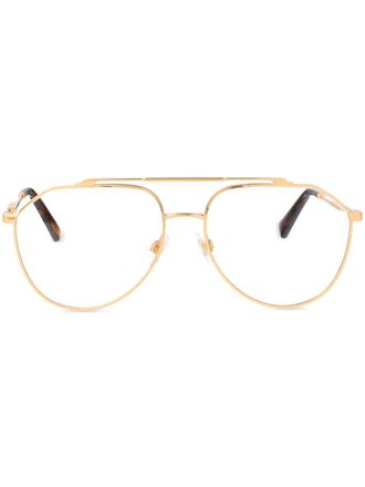 Dolce & Gabbana Eyewear lunettes de vue à monture pilote - Or