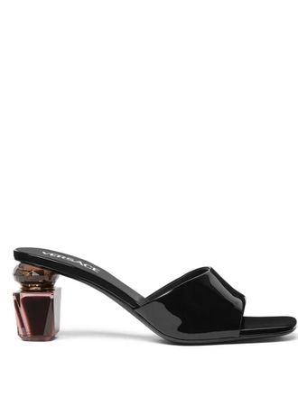 Versace Sandalen - Sculpted Heel Slip-On Sandals - Gr. 36 (EU) - in Schwarz - f&uuml;r Damen