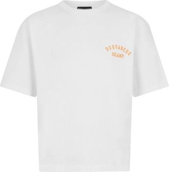 Dsquared2 Homme, Tops, Blanc, Taille: XL Vintage Dyed T-shirt