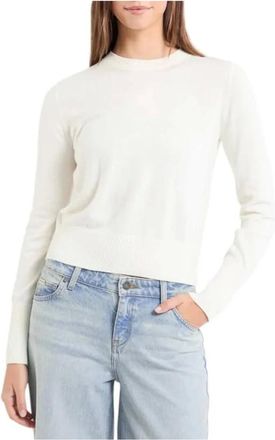 Guess Femme, Pulls, Blanc, Taille: 42 FR Tricot &agrave; col rond