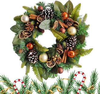 Generic Weihnachtsgirlanden F&uuml;r Au&szlig;ent&uuml;r - 48 Zentimeter K&uuml;nstliche Nadeln von - Weihnachts- Und Wochenendkr&auml;nze Mit Zapfen Und B&auml;llen - F&uuml;r Dekoration w&auml;hren