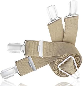 Lindenmann Braces men, braces men Made in Germany, mens braces in X-shape with 4 clips 30 mm wide, length 120 cm, dark beige