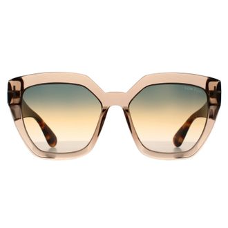 Tom Ford FT0939 Phoebe 45B glänzend hellbraun blau Farbverlauf Sonnenbrille
