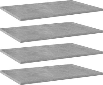 Generic 4X B&uuml;cherregal Brett Wandboard Wandregal Regal Regalboden Wand Board Ablage H&auml;ngeregal Schweberegal Betongrau 60x40x1,5cm Holzwerkstoff