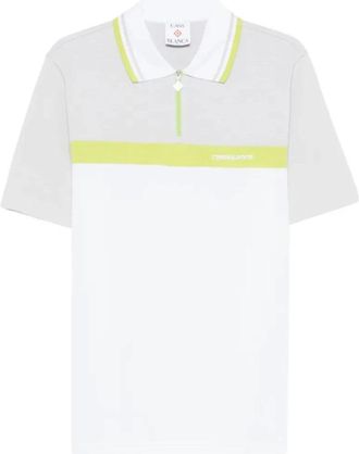 Casablanca Homme, Tops, Blanc, Taille: XL Polo Zipp&eacute; Colour Block
