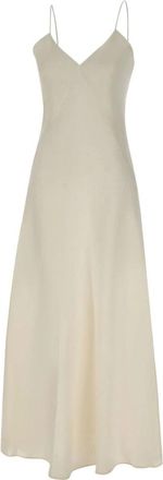 Eleventy Femme, Robes, Blanc, Taille: 40 FR Robe Longue en Lin M&eacute;lang&eacute;