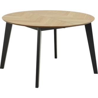 ebuy24 Ebuy24 - Georgetown Esstisch &Oslash;120/198 cm inkl. 2 Zusatzplatten, Fischgr&auml;te, Eiche dekor