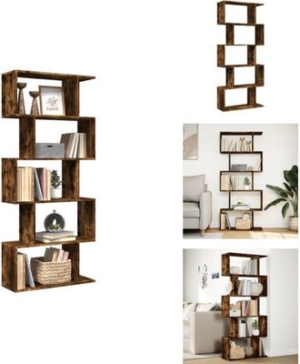 vidaXL Vidaxl - Raumteiler-Bücherregal 5 Etagen Räuchereiche 70x24x161 cm - Raumteiler - Raumtrenner - Bücherregal - Raumteiler Bücherregal