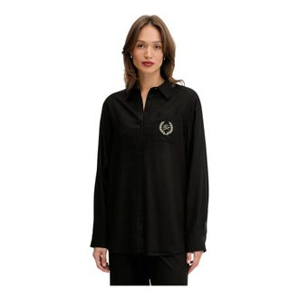 Karl Lagerfeld Chemise de plage Hotel Karl - Femme - Blouses et Chemises - Noir - Taille: 42 FR