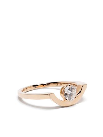 Loyal.e Paris bague Intr&eacute;pide Grand Arc en or blanc 18ct orn&eacute;e de diamants - Rose