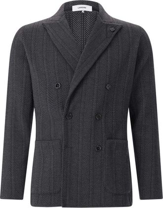 Lardini Homme, Vestes, Noir, Taille: XL Blazer en maille double boutonnage
