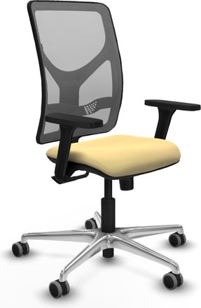 Piqueras y Crespo Schreibtischstuhl f&uuml;r Telearbeit, mit 3D-Armlehnen, h&ouml;henverstellbare Lendenwirbelst&uuml;tze, ausgestattet mit 3 Positionen und Schneideschaum, Grau/Creme