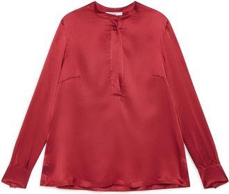Maliparmi Maliparmi, Femme, Blouses et Chemises, Rouge, Taille: 38 FR Chemise en satin de soie