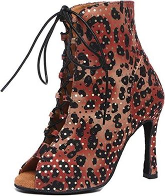 Minitoo Femme Chaussures Danse Bottes Paillettes Party Soiree Sandals Chaussure L562 Marron EU 36
