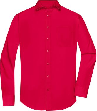 James & Nicholson Herrenhemd Poplin Langarm - Klassisches Hemd mit Brusttasche in großer Farbauswahl | Farbe: red | Grösse: XXL