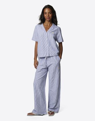 Good For Nothing Relaxed-Fit-Hemd in Blau mit Nadelstreifen und Monogramm