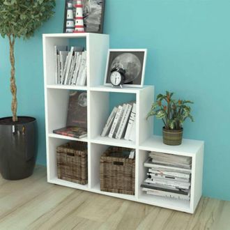 vidaXL Bibliothèque/étagère 107 cm Blanc Vidaxl
