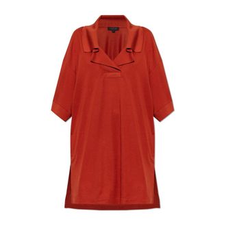 Lacoste Runway Seiden-Piqu&eacute;-Kleid mit Polokragen - - Dresses - Damen - Rot - M