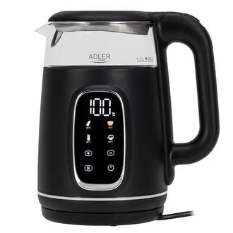 Adler Europe Adler bouilloire electrique avec temperature reglable - 1,7 L - &eacute;cran LED et panneau tactile - 5 programmes de temp&eacute;rature - fonction maintien au chau