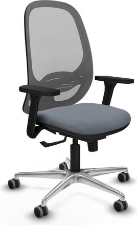 Piqueras y Crespo Drehbarer B&uuml;rostuhl ohne R&auml;der, mit 3D-Armlehnen, h&ouml;henverstellbare Lendenwirbelst&uuml;tze, ausgestattet mit Sincro 3 Positionen und Schneideschaum, Grau/