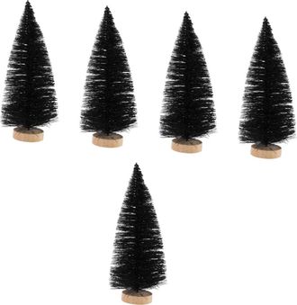 Cabilock 5St Kleiner schwarzer Weihnachtsbaum goldene Verzierungen Bausatz mini Tannenbaum künstlich künstlicher mini Christbaum künstlicher Weihnachtsbaum kün