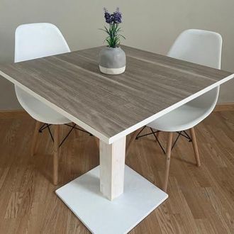 Generico Table bar | BISTROT | restaurant carr&eacute; avec pied central 60/70/80 cm couleurs assorties (ch&ecirc;ne CAPRI WR01, 60 x 60)