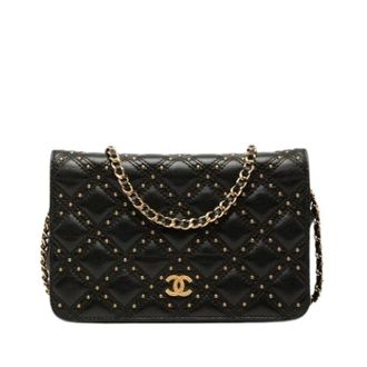 Chanel Sac bandouli&egrave;re matelass&eacute; en cuir dagneau Pre-owned - Femme - Pre-owned - Noir - Taille: ONE Size
