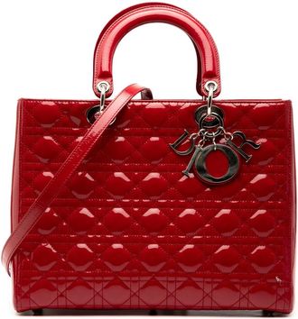 Dior Hobo Bags - Large Patent Cannage Lady Dior - Gr. unisize - in Rot - f&uuml;r Damen